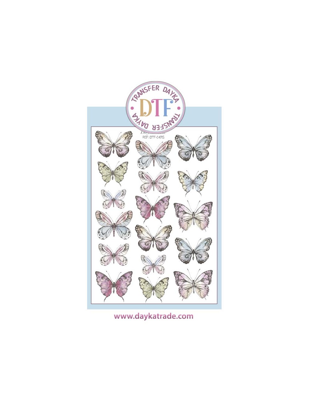 Transferencia textil con mariposas